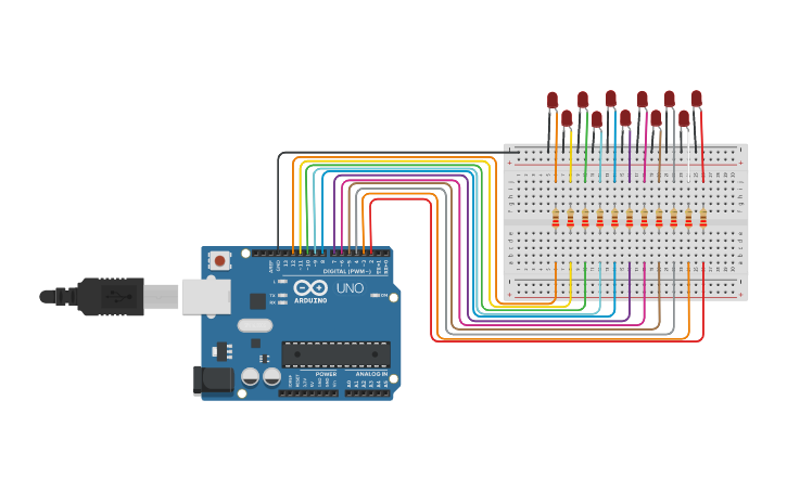 Circuit Design Led Array Tinkercad