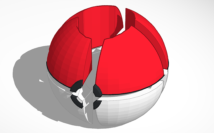 3D design broken poke ball | Tinkercad