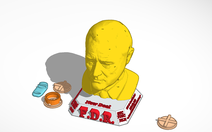 3D design F.D.Roosevelt Bust Bank v2r3 | Tinkercad