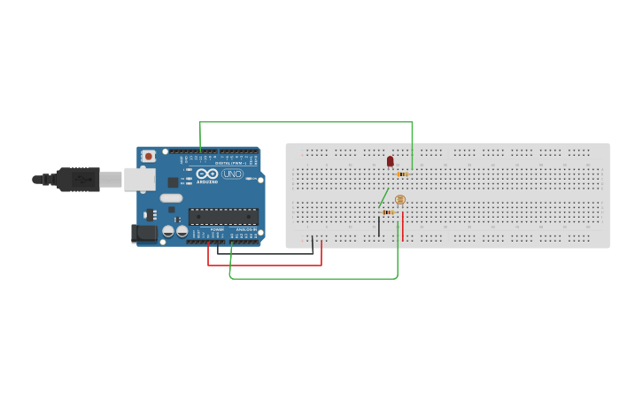 Circuit design LDR - Tinkercad