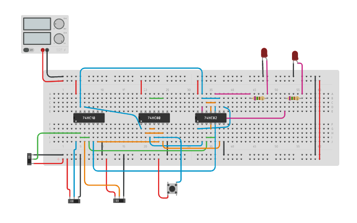 Circuit design jk flip flop - Tinkercad
