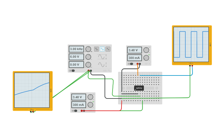 Circuit design amplificador-comparador - Tinkercad