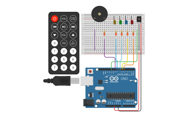 Circuit Design Arduino Control Remoto Tinkercad