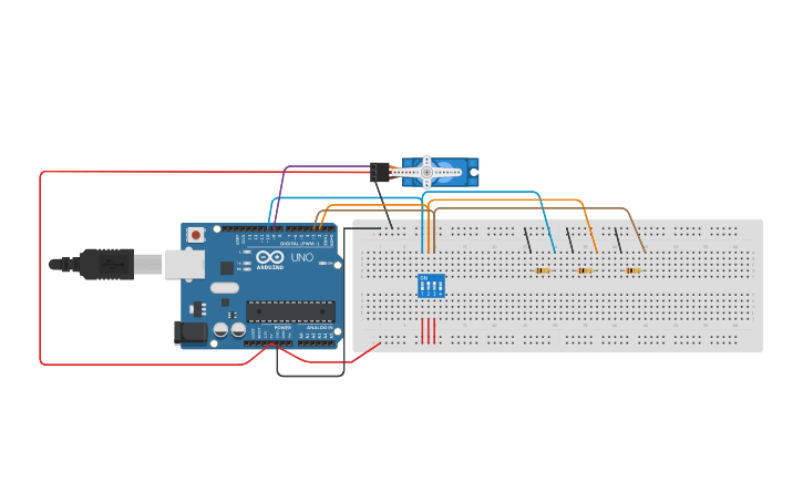 Circuit design servo - Tinkercad