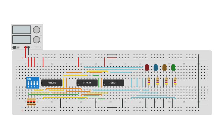 Circuit design Lab04_Demultiplexer | Tinkercad