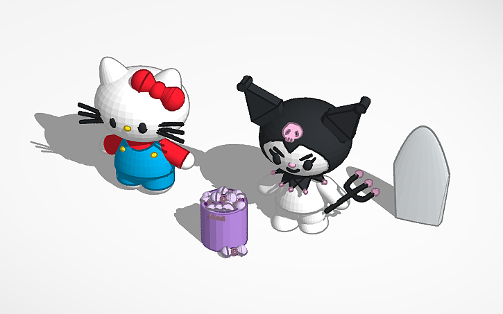 3D design Персонаж Hello Kitty - Tinkercad