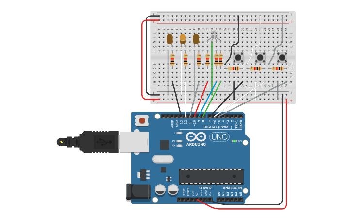 Circuit design Rock, Paper, Scissor! | Tinkercad