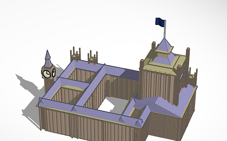 3D design Big ben and westminster palace - Tinkercad