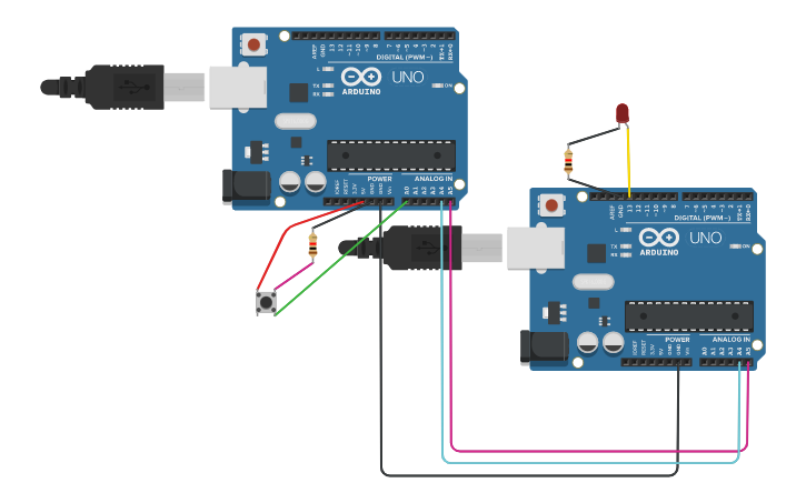 Circuit design master slave - Tinkercad