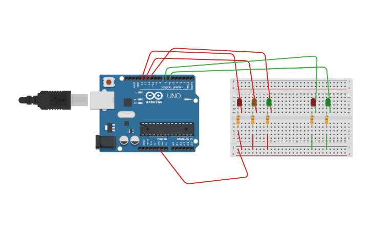 Circuit Design Street Lights Tinkercad
