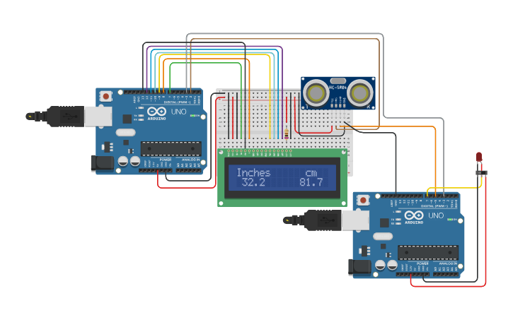 Circuit design Distance Sensor Overwrite Hack | Tinkercad