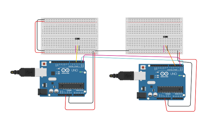 Circuit design Asynchronous Serial Communication - Tinkercad