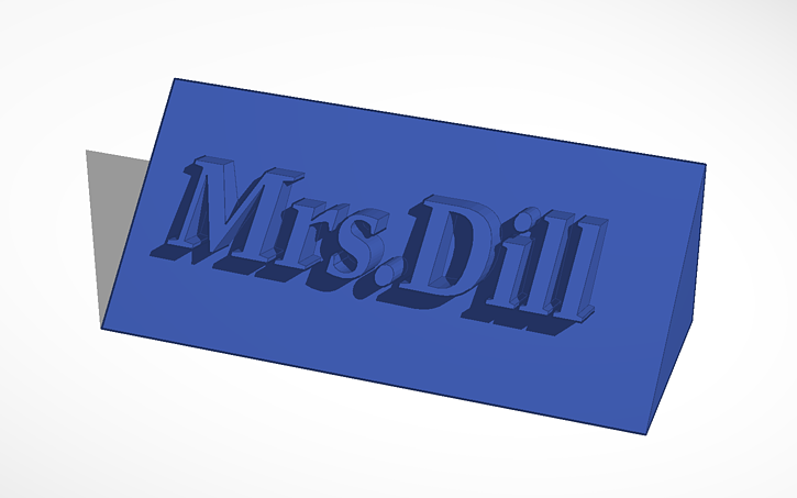 3D design Name Tag - Tinkercad