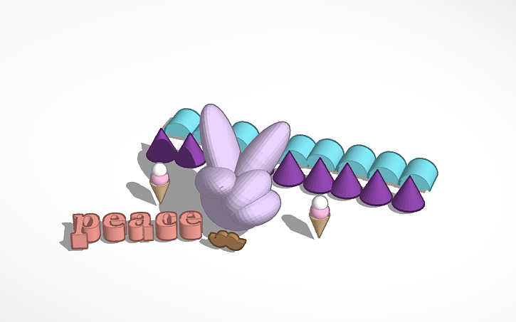 3D design Peace Hand - Tinkercad
