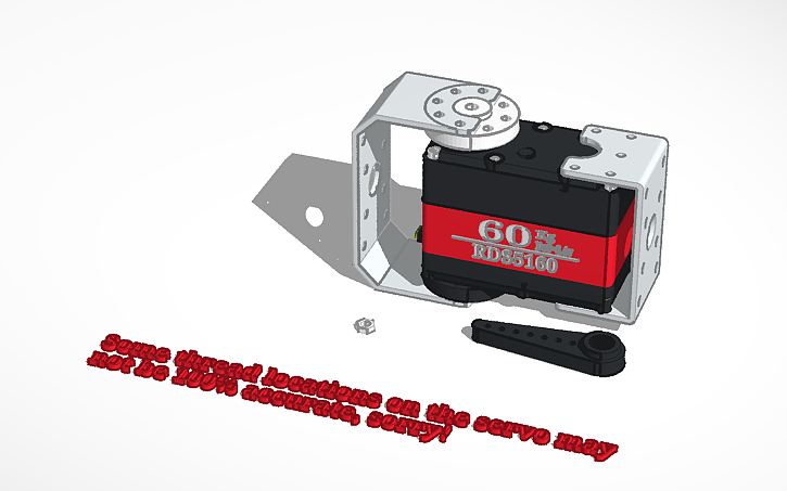 3D design RDS5160 60 Kg Servo (WIP) - Tinkercad