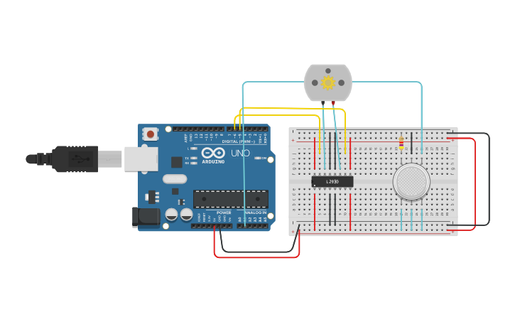 Circuit design Exhaust Fan - DC PWM control | Tinkercad