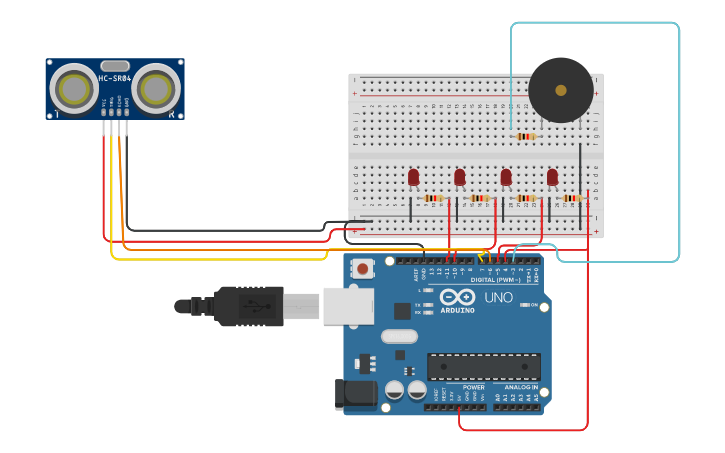 Circuit design Water Tank - Tinkercad