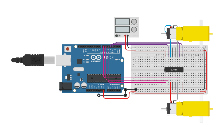 Circuit design H-bridge - Tinkercad