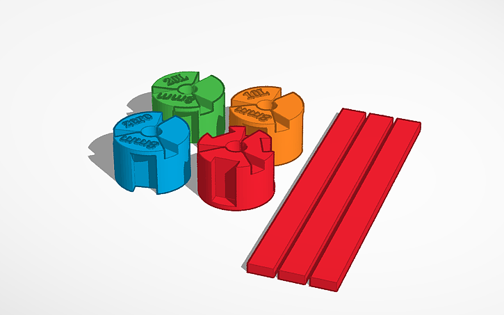3D design Three vane fletching alignment tool, 8mm shaft - Tinkercad