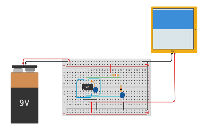 Circuit design LM555 - Tinkercad