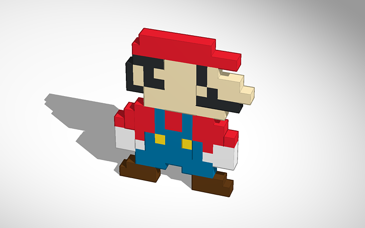 3D design Pixelated Mario | Tinkercad