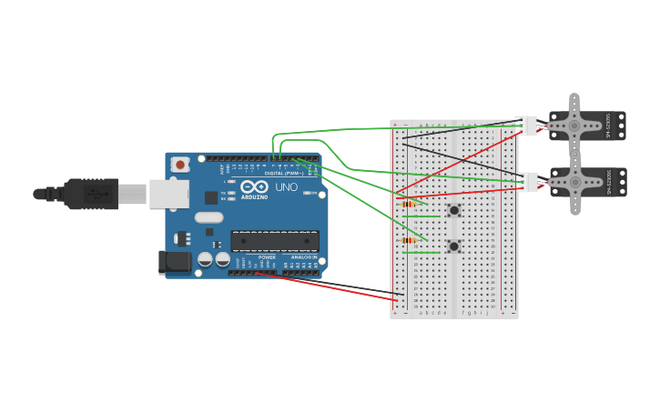 Circuit design gray button servo - Tinkercad Circuit design gray button servo - Tinkercad