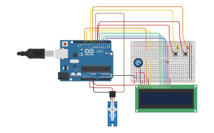 Circuit design Automatic Car Parking System | Tinkercad