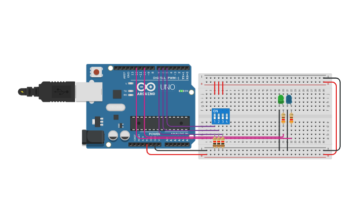 Circuit design Arduino - Circuito Sumador - Tinkercad