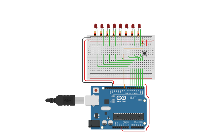 Circuit design Turn ON/OFF LED on ONE Touch - Tinkercad