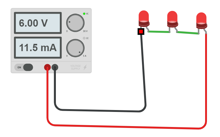 Circuit design 3 led - Tinkercad
