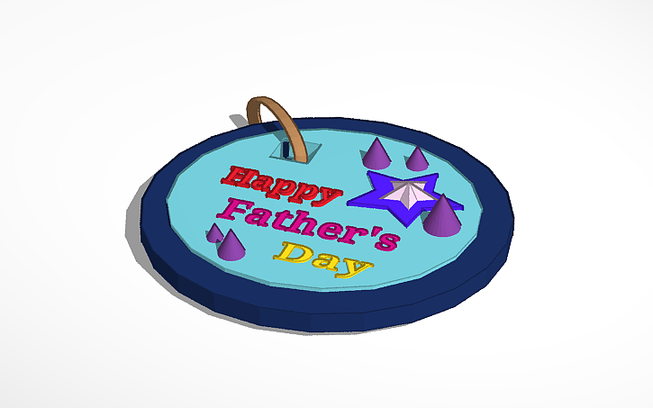 3D design father's day keychain | Tinkercad