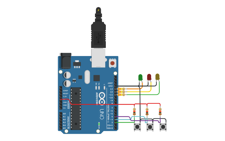 Circuit design ทดสอบ Switch Input - Tinkercad