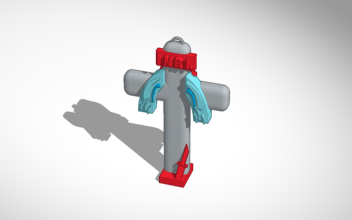 3D design Rosary Cross - TM, MH - Tinkercad
