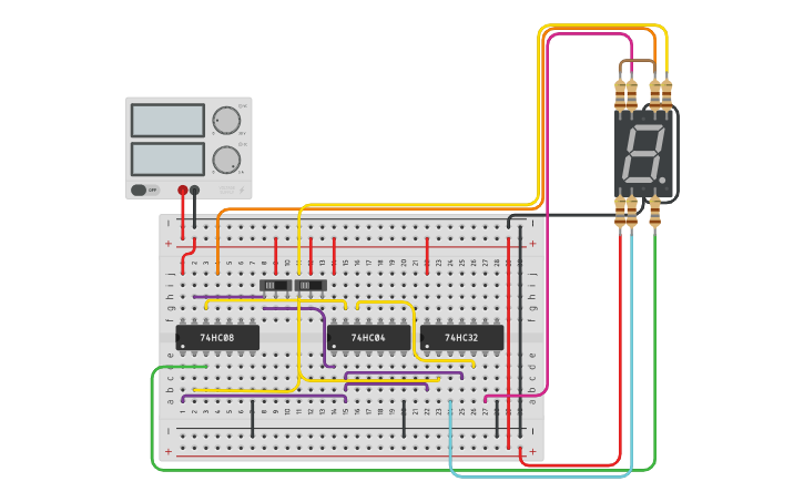 Circuit design CIRCUITO DISPLAY 7 SEGMENTOS - Tinkercad