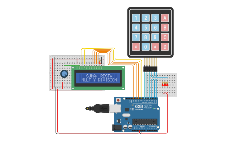 Circuit design calculadora - Tinkercad