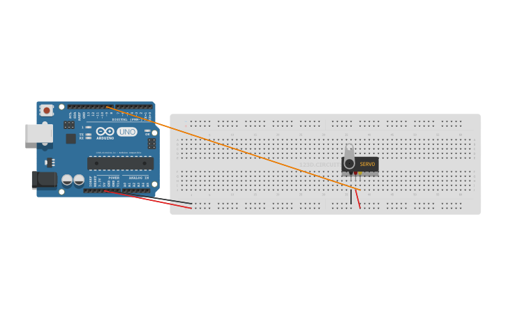 Circuit design Servo - Tinkercad