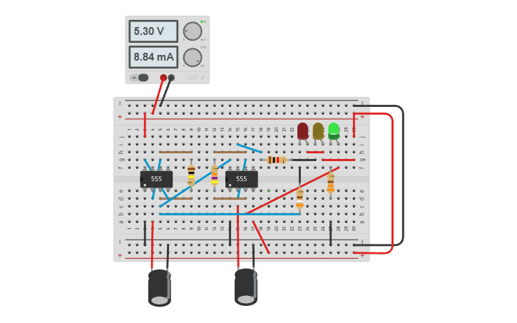 Circuit Design Project Filnal Traffic Light Control 555 Timer Ic