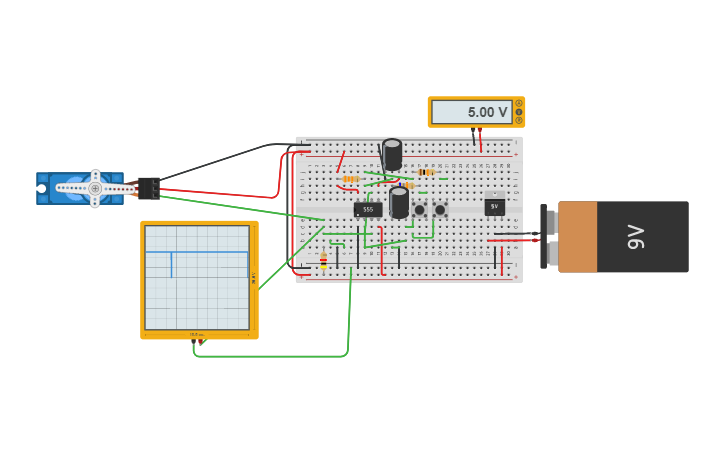 Circuit Design Servo Com Ci 555 E Botão Tinkercad