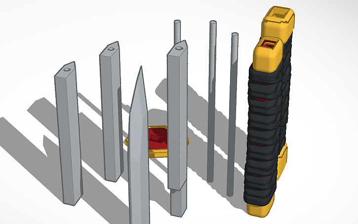 3D design Buildable katana - Tinkercad