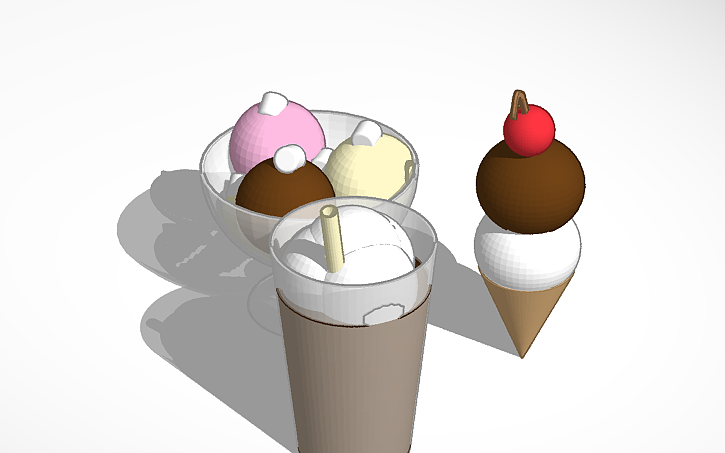 3D design Ice cream - Tinkercad