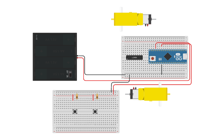 Circuit design Tracking Robot - Tinkercad