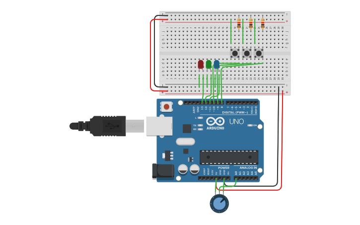 Circuit design water level sensor - Tinkercad