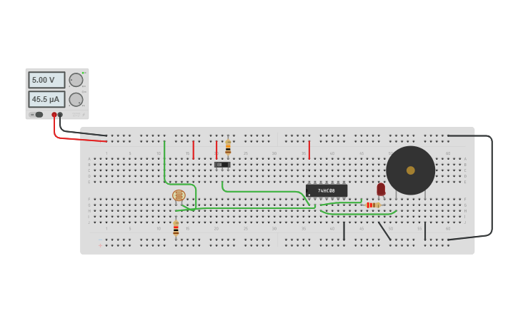 Circuit design Burglar Alarm - Tinkercad