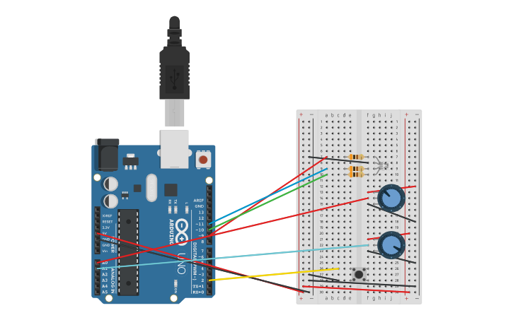 Circuit design C code - Tinkercad