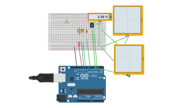 Circuit design Arduino UNO RGB LED - Tinkercad