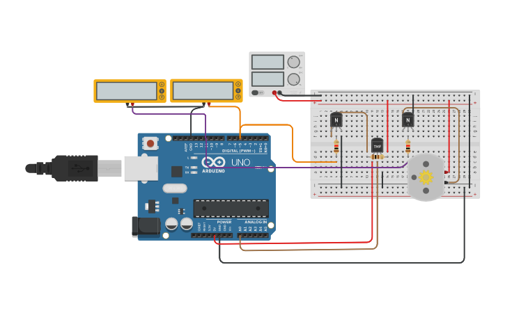 Circuit design Copy of Controle Analog temp LM36 - Tinkercad