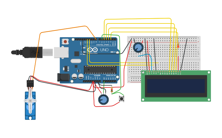 Circuit design Stollery - Combo lock on LCD display | Tinkercad