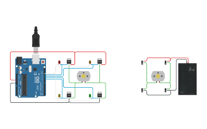 Circuit design Arduino Motion - H-Bridge | Tinkercad