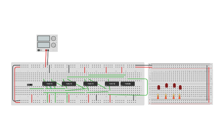 Circuit Design Mod 6 Up Counter Tinkercad
