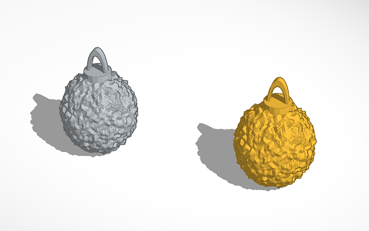 3D design silver and gold Christmas ornaments - Tinkercad
